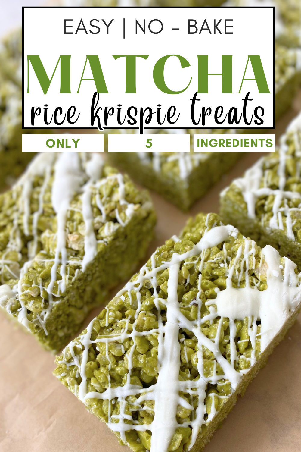 Matcha Rice Krispie Treats with Browned Butter - PrettyPastelitos