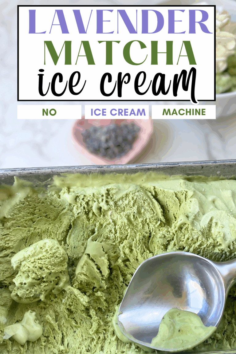 Lavender Matcha No-Churn Ice Cream - PrettyPastelitos