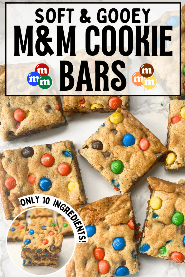Shareable M&M Cookie Bars - PrettyPastelitos